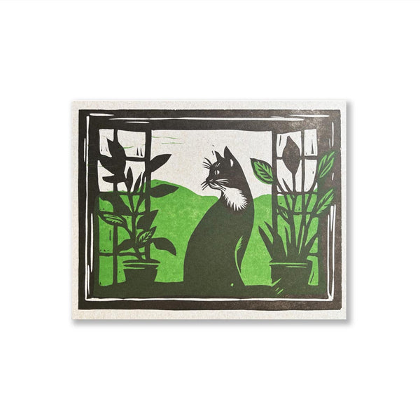 Cat in Window 8x10 Print - Base Camp Printing Co.