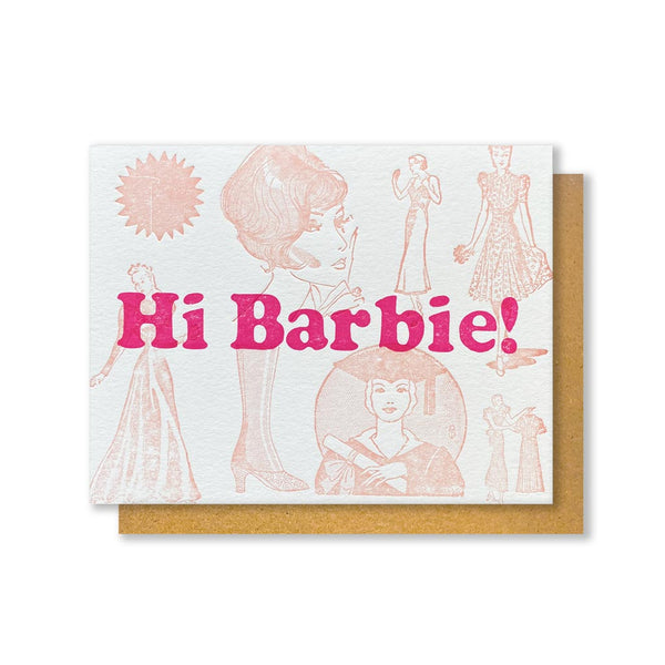 Hi Barbie Greeting Card - Base Camp Printing Co.